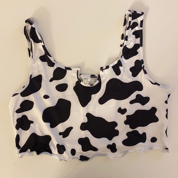 Tops | Cow Print Crop Top | Poshmark